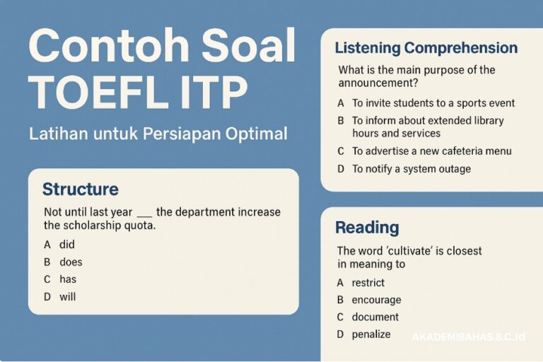 Contoh Soal TOEFL ITP Terbaru (Latihan untuk Persiapan)