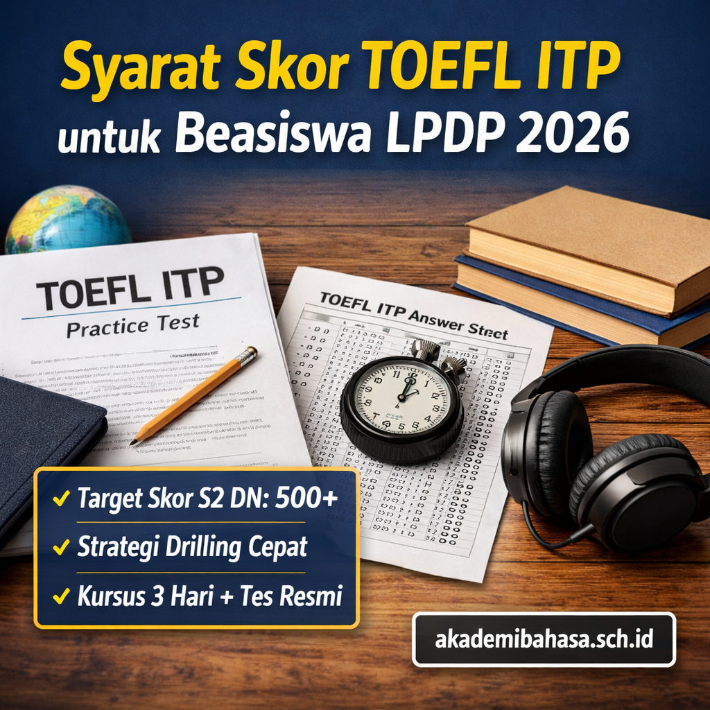 Skor TOEFL LPDP 2026 Syarat Resmi & Tips Tembus | Akademi Bahasa Asing
